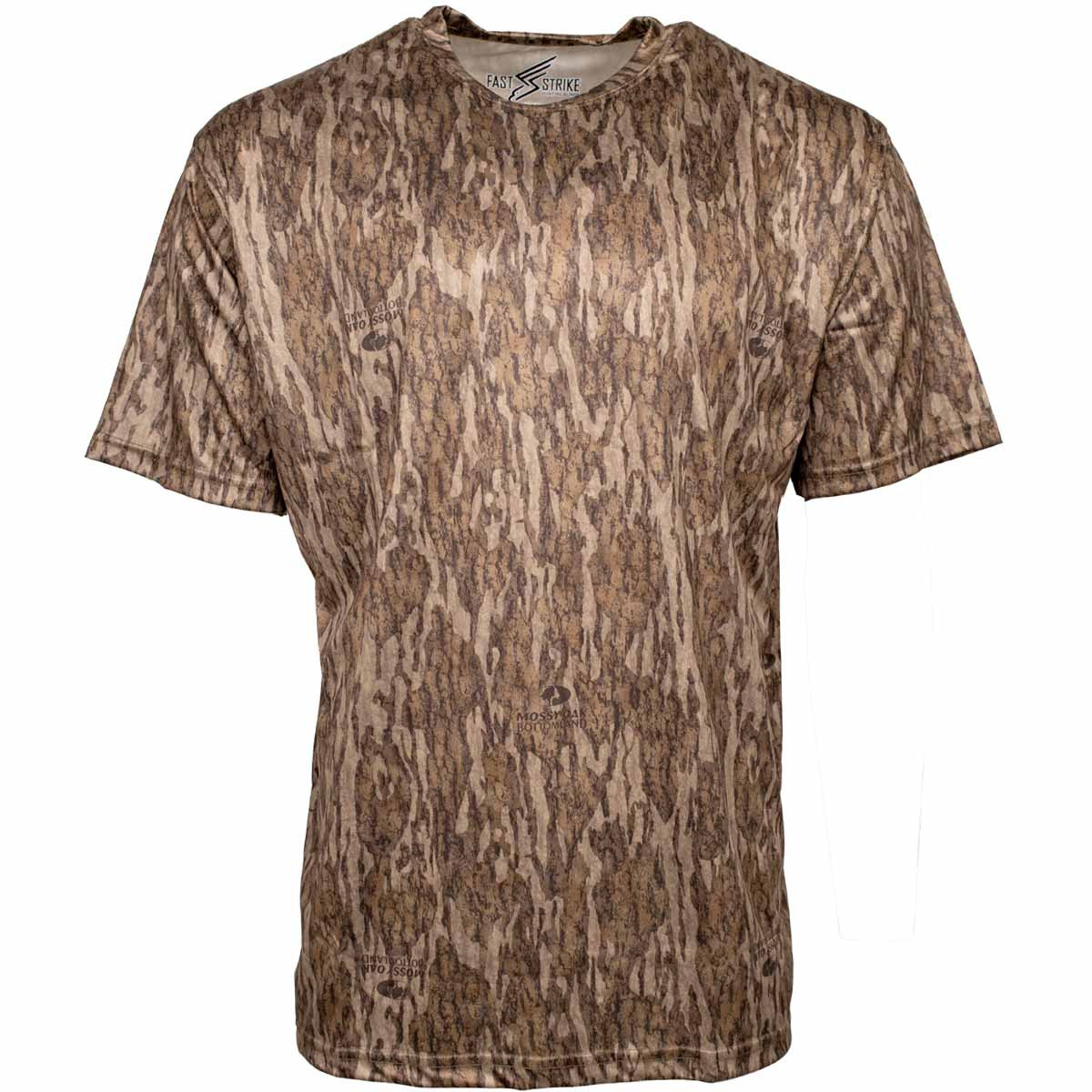 Fast Strike Men's Short Sleeve Poly T-Shirt, Mossy Oak New Bottomland ...