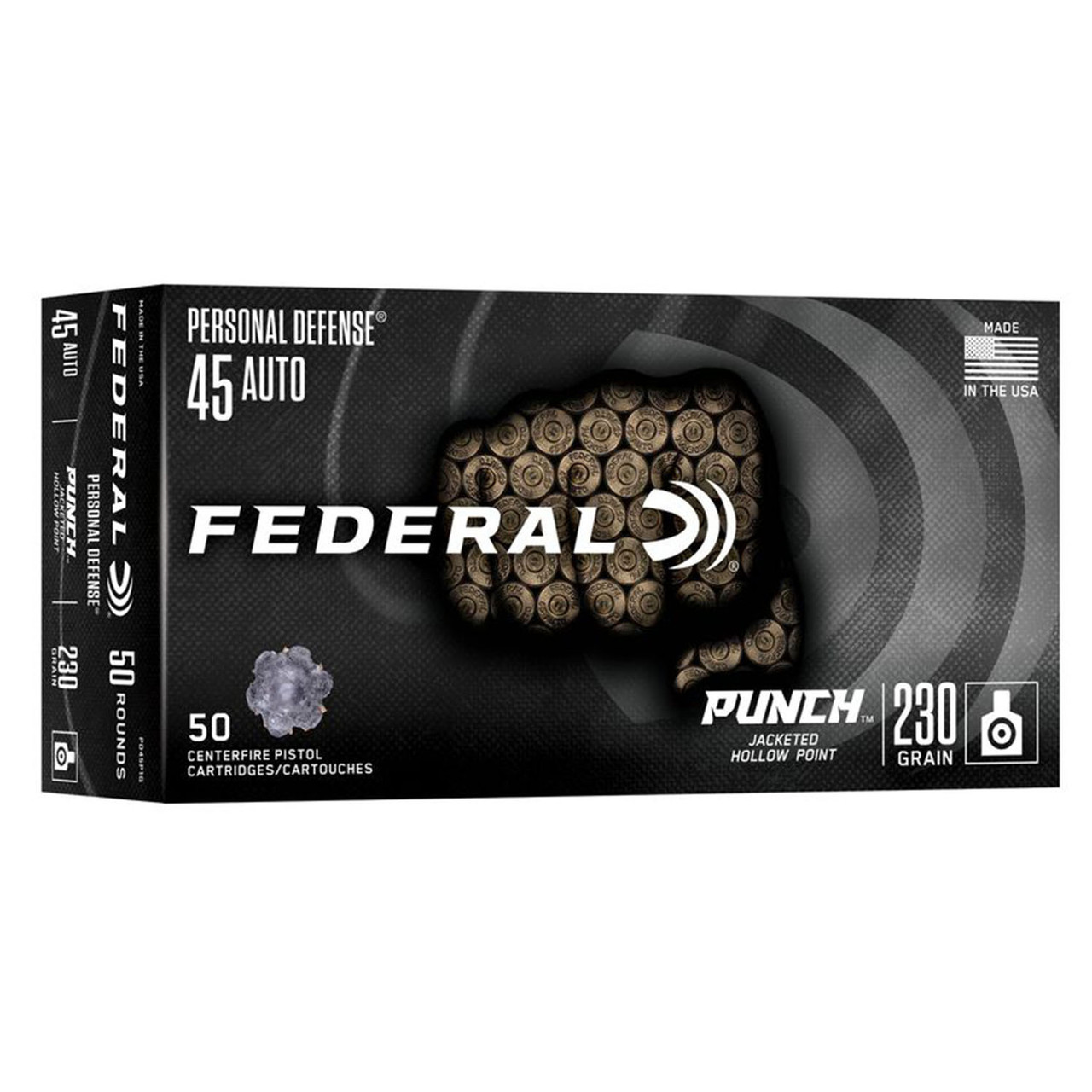 Federal 45 Auto 230 Grain 890FPS Punch JHP Handgun Ammo | Rogers ...