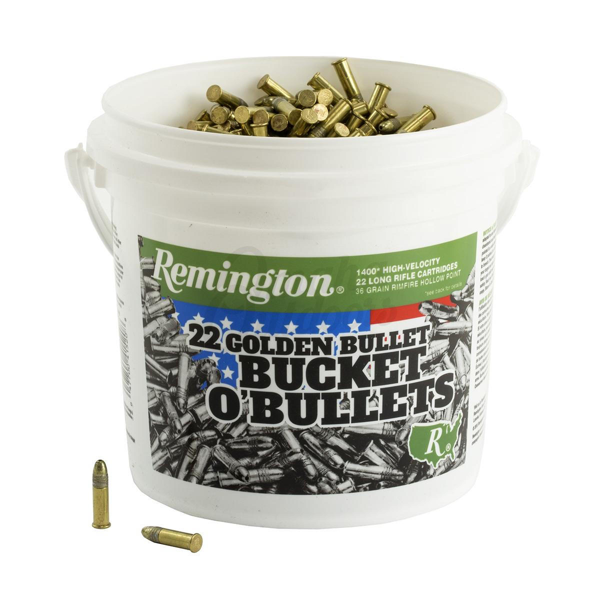Remington 22 LR 36 Grain Golden Bullet Hollow Point Bucket O Bullets ...