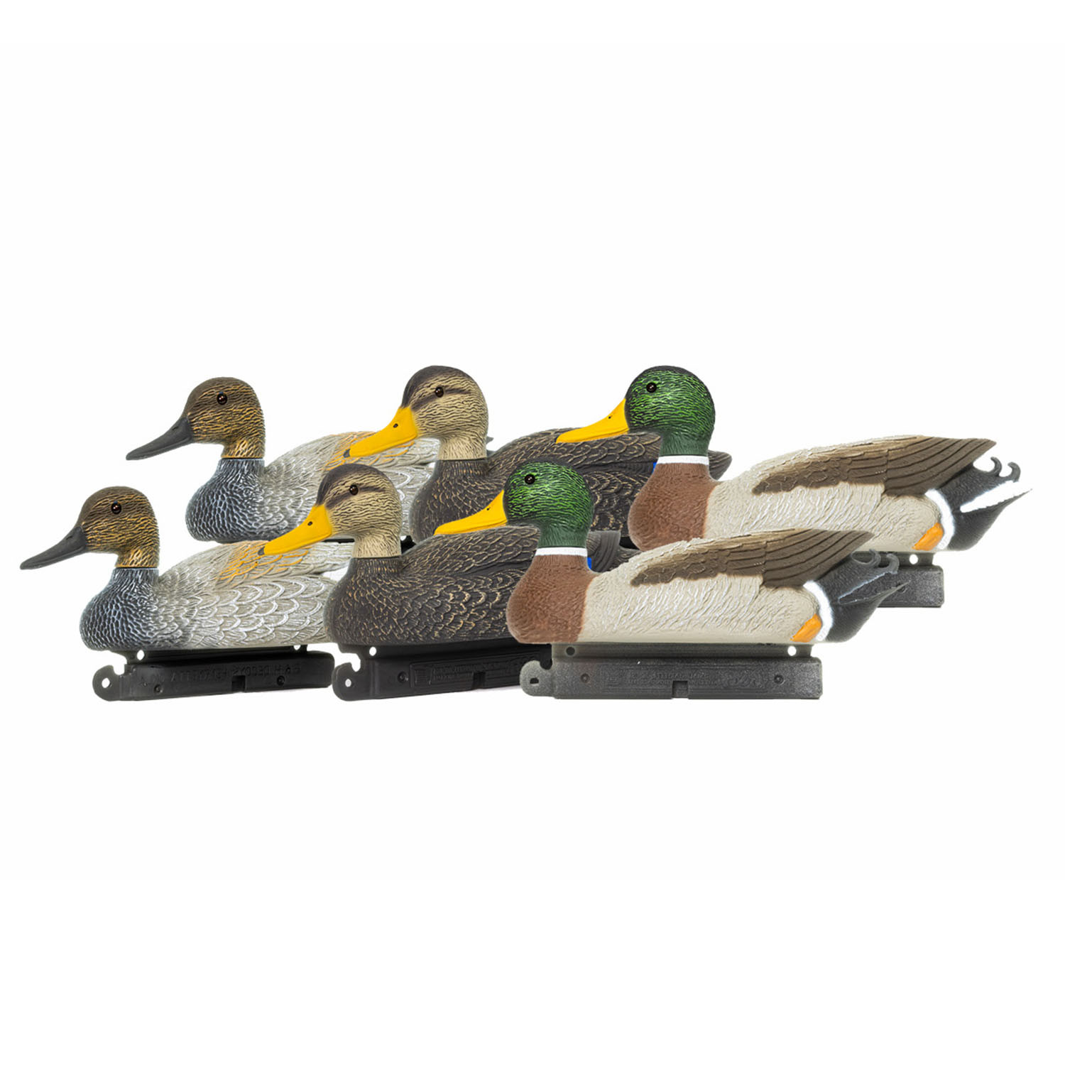 G&H Decoys Timber Hole Mixed Mallard, Gadwall and Black Duck Decoys, 6 ...