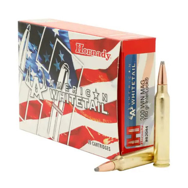 Hornady 300 Win Mag 180 Grain Interlock SP American Whitetail Rifle ...