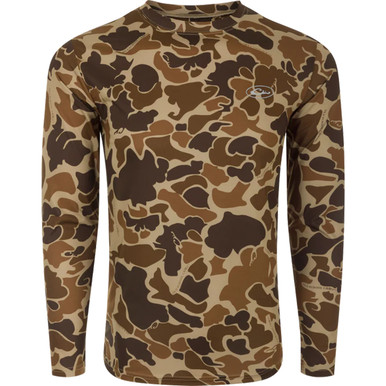 Drake EST Camo Performance Crew Long Sleeve Old School | Rogers ...