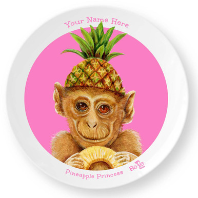 Personalized Monkey Plate for Children. Animal Theme Dish