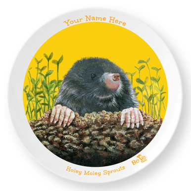 Personalized Mole Plate for Children. Cute Animal Plate