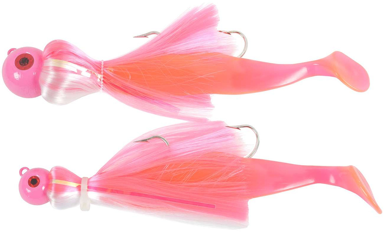 MagicTail Round Head Tandem Mojo 6oz x 3oz - Pink/White - TackleDirect