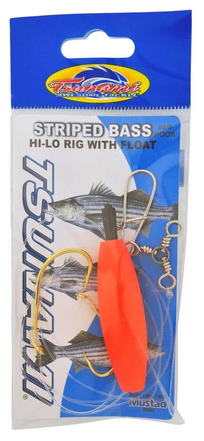 Tsunami Striped Bass Hi Lo Rig w/ Floats and Circle Hook - TackleDirect