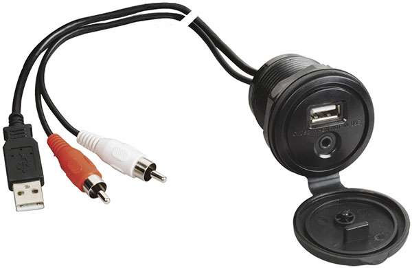 Jensen JENAUX USB and Auxiliary Audio Input Jack - TackleDirect