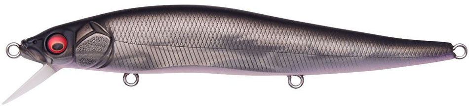 Megabass Vision 110 Jerkbait - Mat Deadly Black - TackleDirect