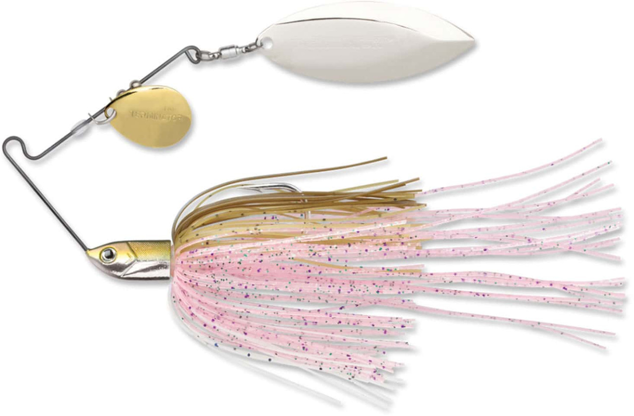 Terminator T34WW T1 Spinnerbait - Willow Cotton Candy Gold/Nickel