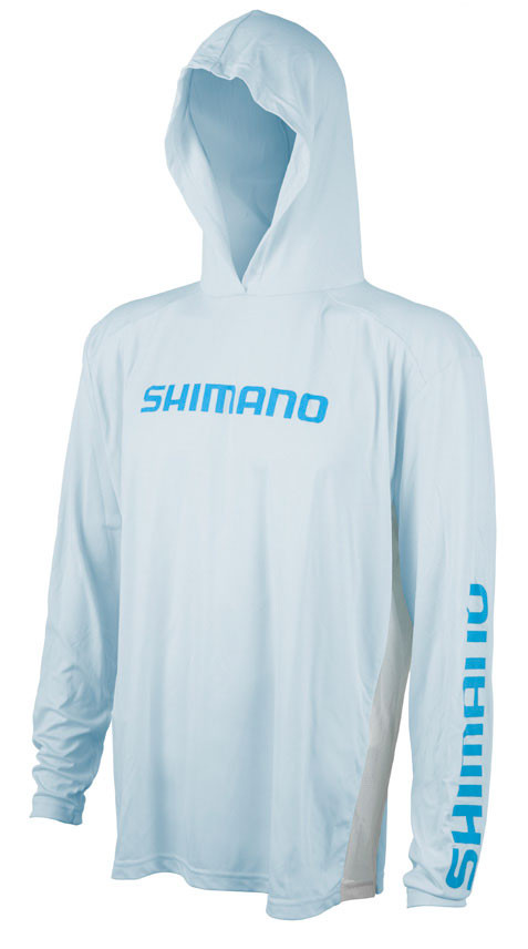 Shimano Long Sleeve Hood Tech T-Shirt - Arctic Blue - M - TackleDirect