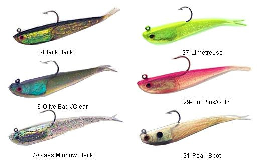 Tsunami Soft Bait Split Tail Minnow Lures - TackleDirect