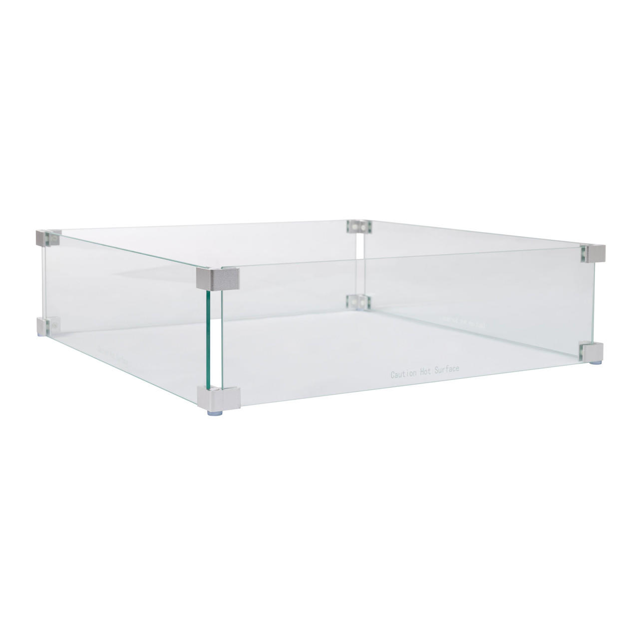 Tempered Glass Wind Guard For Square Fire Pits - Pool and Spa Supply Store