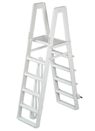 Ocean Blue A-Frame Ladder (Padlock Included) - Pool and Spa Supply Store