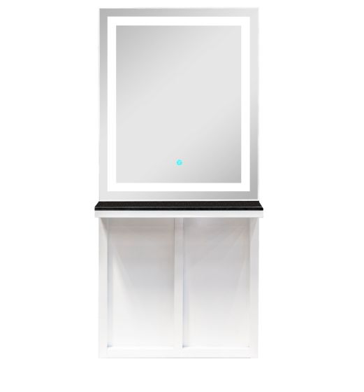 AURA Simple Styling Station + LED Mirror in Black or White