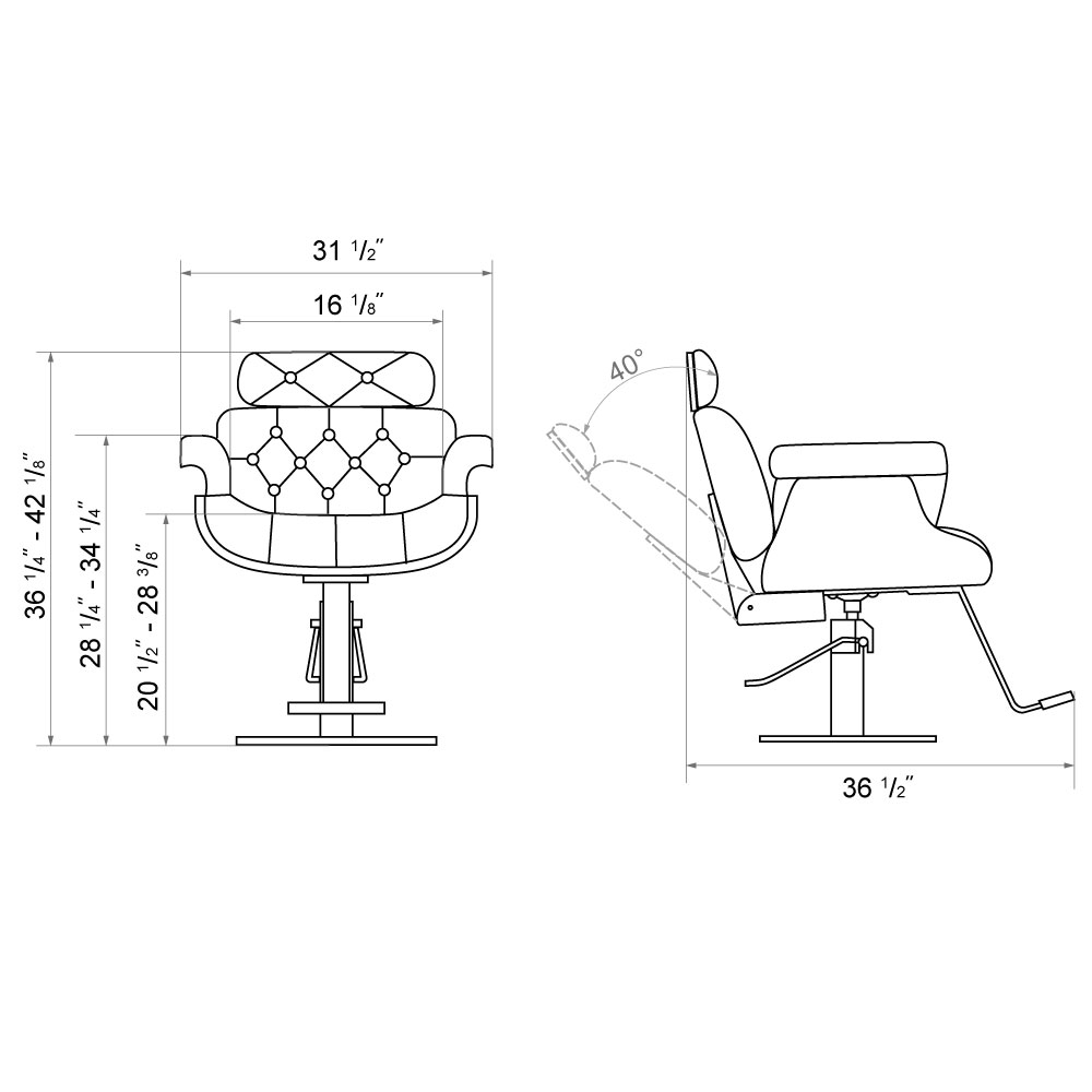 PLANET All-Purpose Salon Chair + Removable Headrest & Button Tufting ...