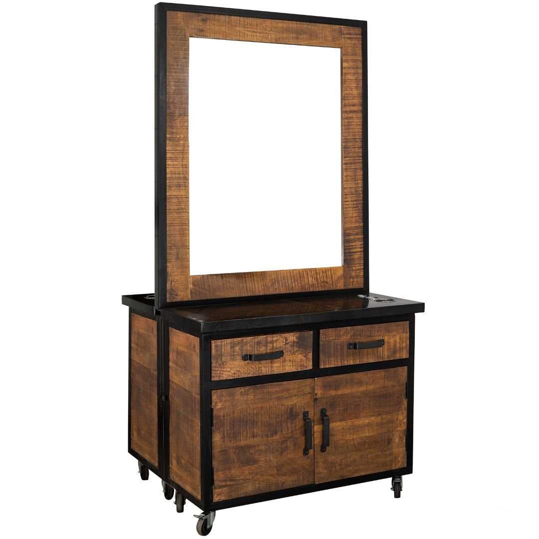 ESSEN Double-Sided Rustic Hair Salon Station | Aria Chairs