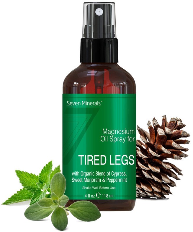 Seven Minerals, Magnesium Oil Spray for Tired Legs, 4 fl oz