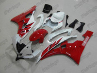 2006 2007 Yamaha YZF-R6 Red and White Fairings - iFairings