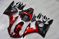 2003 2004 2005 Yamaha YZF-R6 candy red and matte black fairing - iFairings