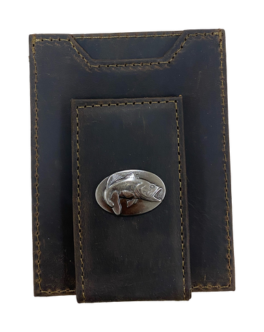 Bass Leather Front Pocket Wallet - Zep-Pro Crazy Horse