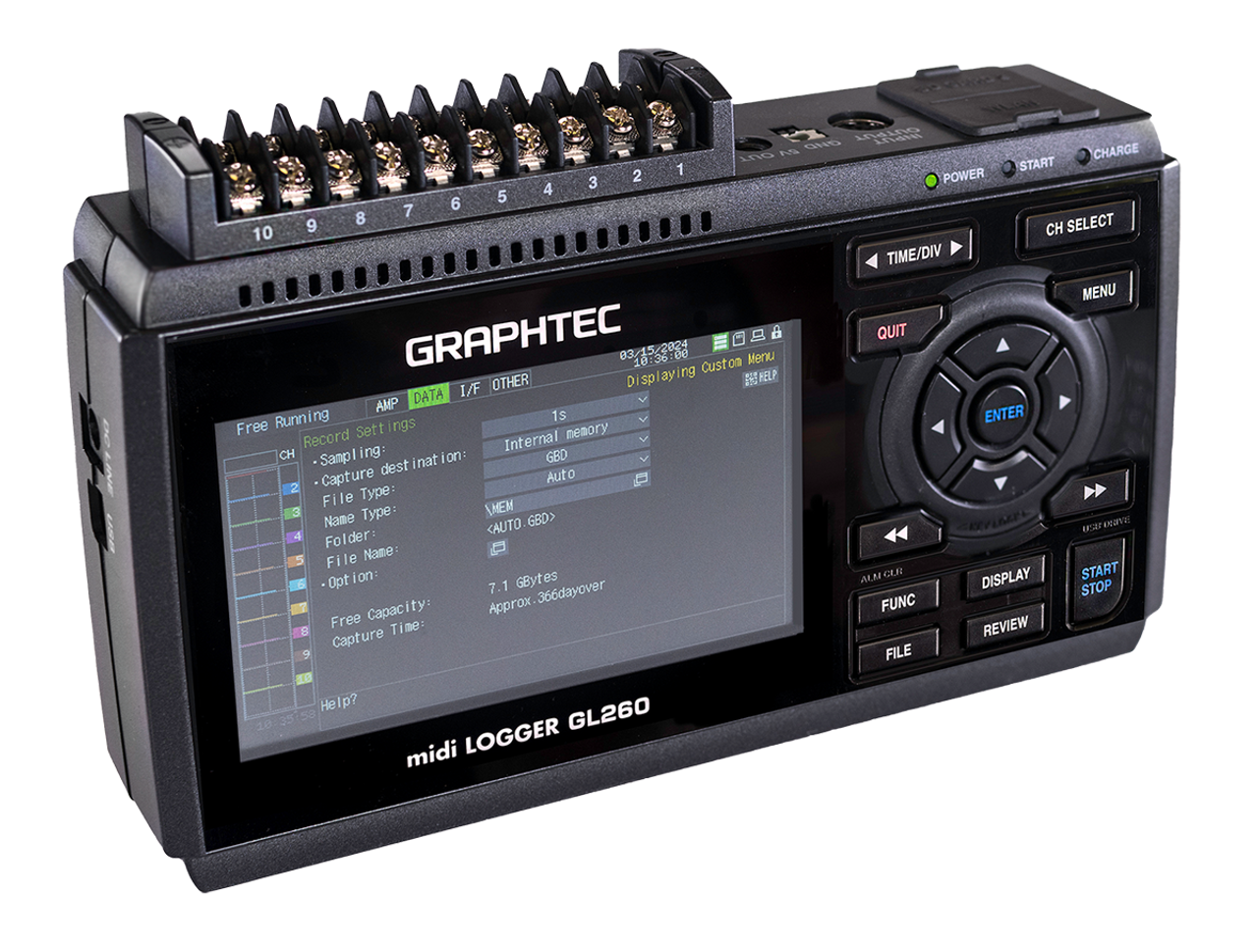 Graphtec GL260 data logger