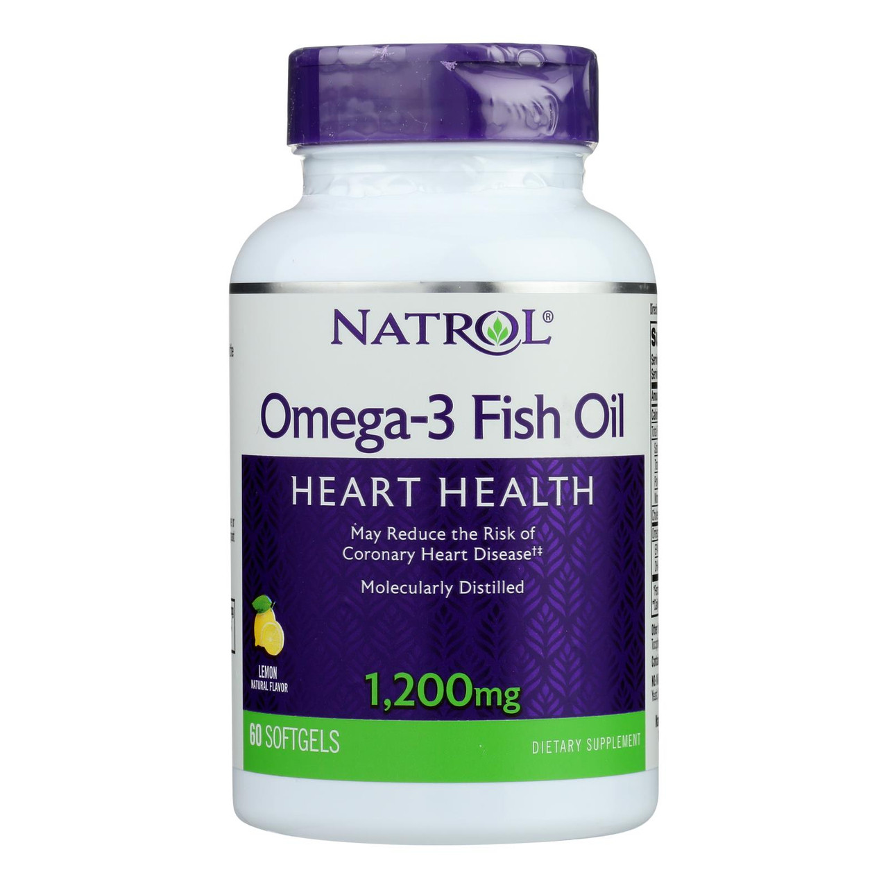 Natrol Omega-3 Fish Oil Lemon - 1200 mg - 60 Softgels - Hey Pharma