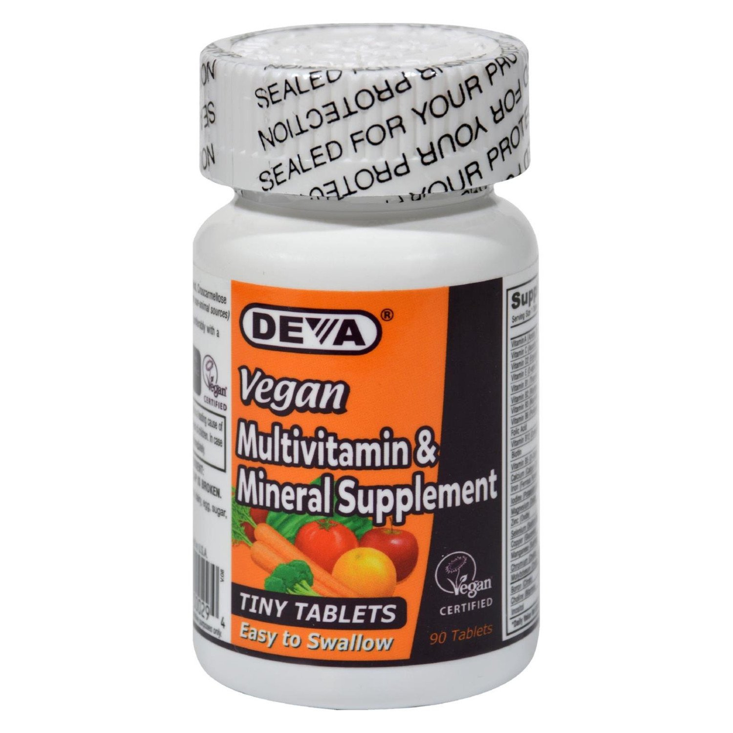 Deva Vegan Vitamins - Multivitamin and Mineral Supplement - 90 Tiny ...