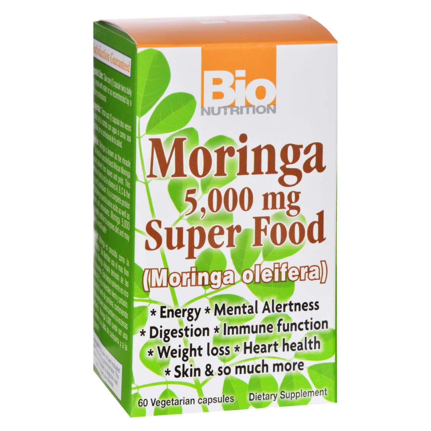 Bio Nutrition - Moringa 5000 mg Super Food - 60 Vegetable Capsules ...