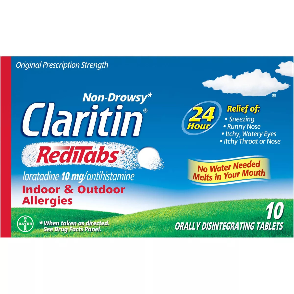 Claritin 24 HR Non-Drowsy Allergy Relief, 10 RediTabs - Hey Pharma