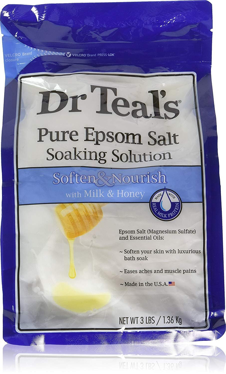 Dr Teals Epsom Salt Soaking Solution Soften & Nourish with Milk & Honey ...