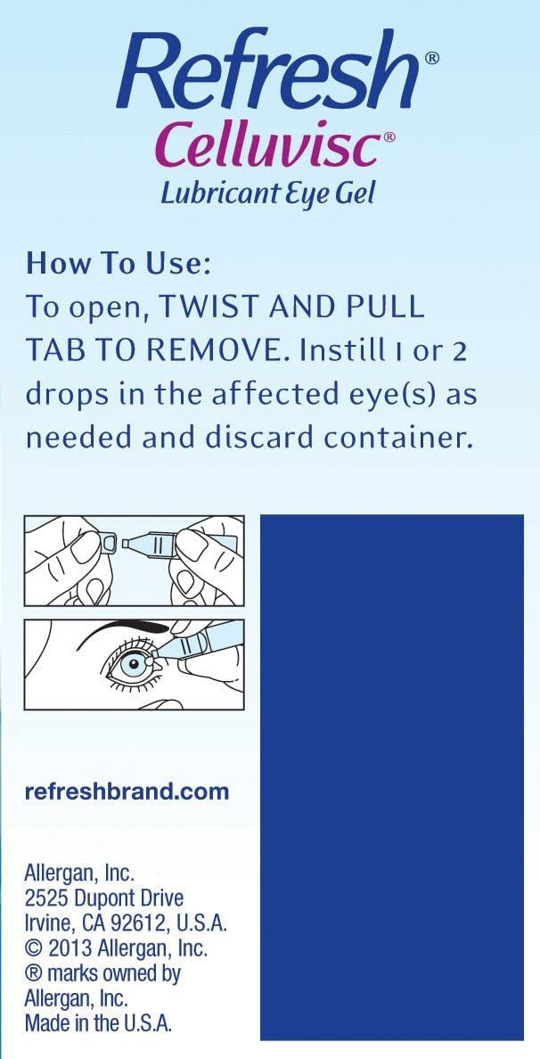 REFRESH CELLUVISC Lubricant Eye Gel Single-Use Containers 30 ea (Pack ...