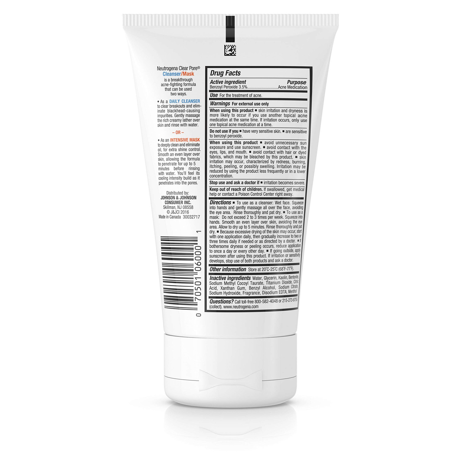 Neutrogena Neutrogena Clear Pore Cleanser Mask, 4.2 oz - Hey Pharma