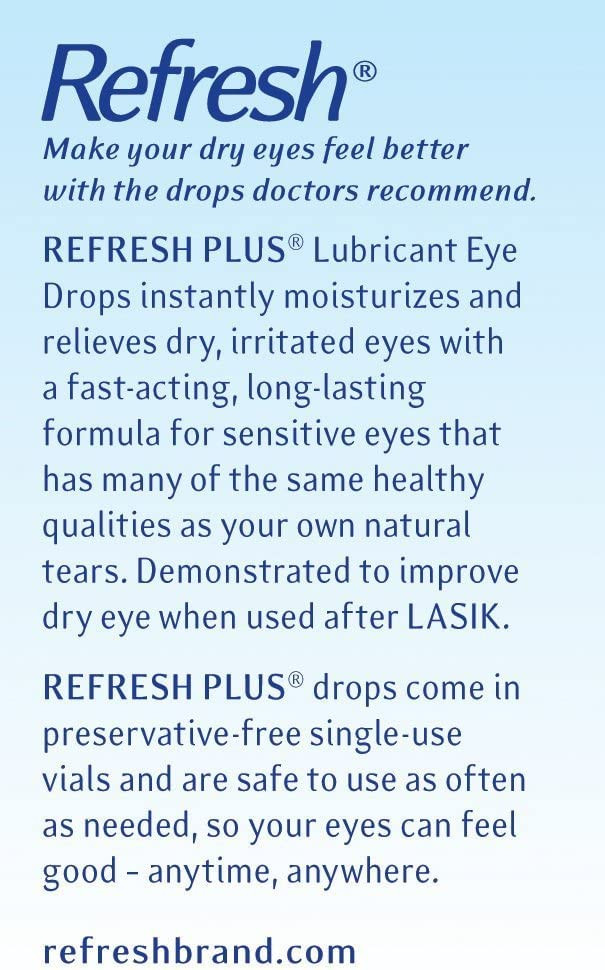 Refresh Plus Lubricant Eye Drops, Box of 30 - Hey Pharma