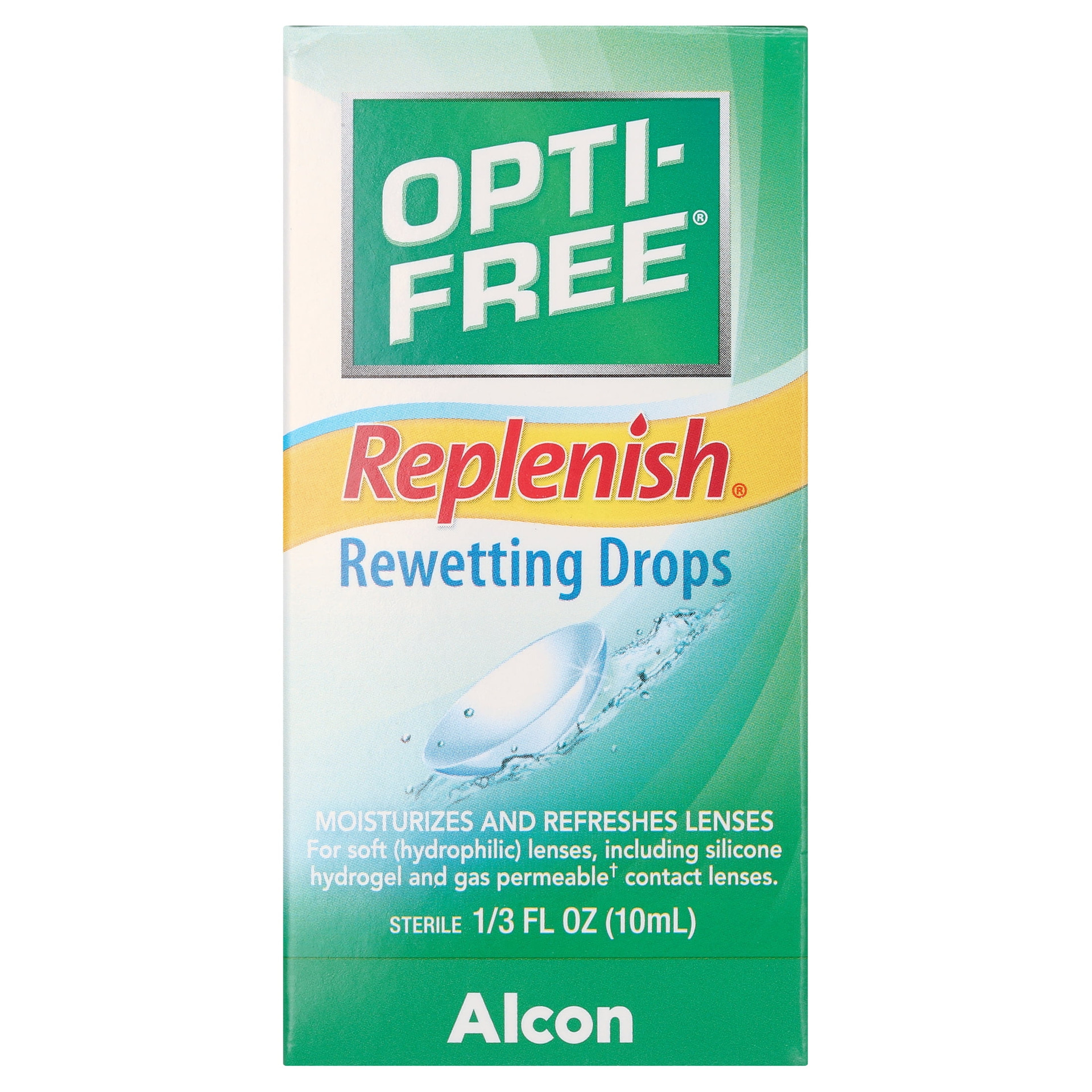 Opti-Free Replenish Contact Lens Rewetting Eye Drops for Dry Eyes, 0.33 ...