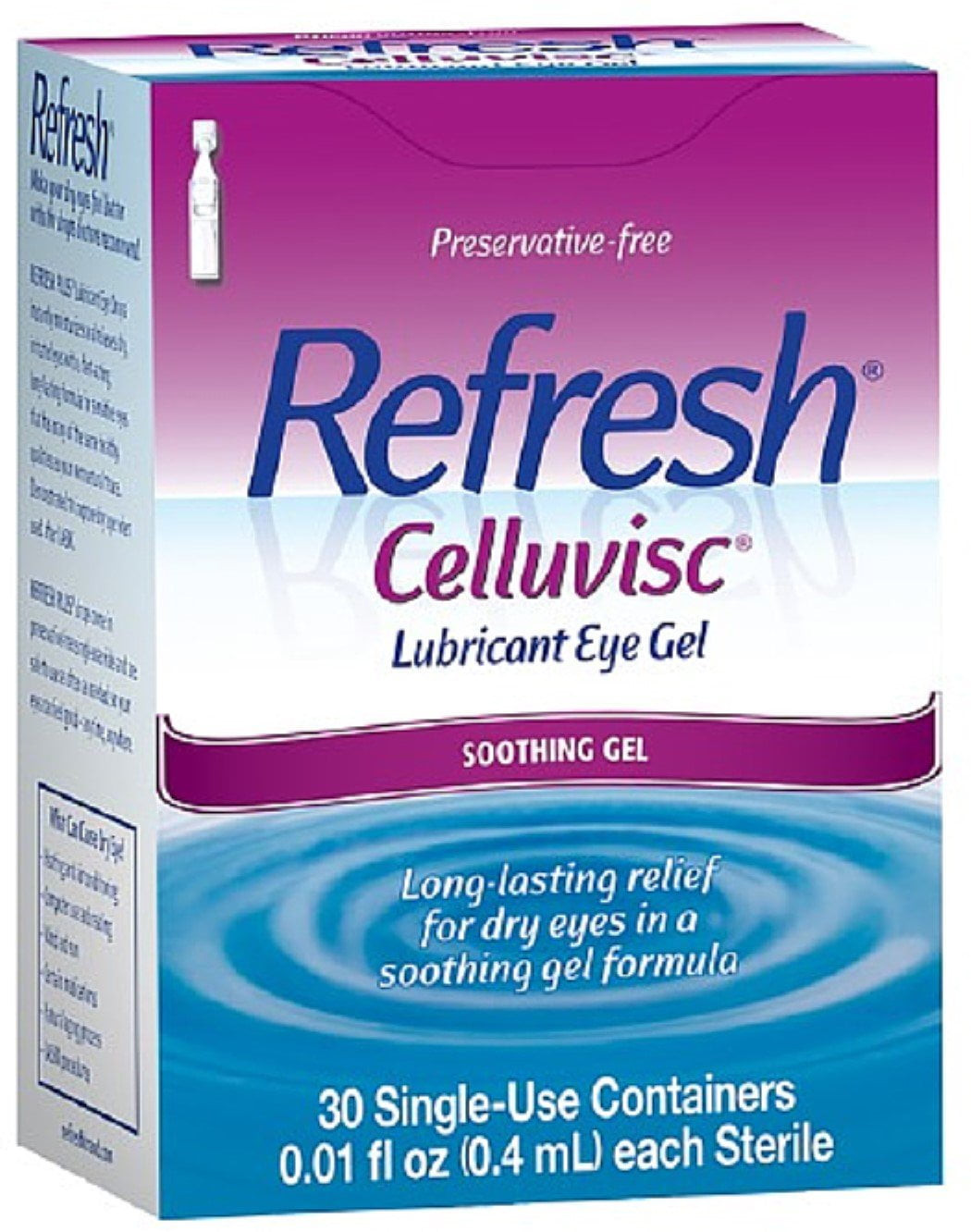Celluvisc Lubricant Eye Gel Single-use Containers 30 Ea, Safe to use as ...