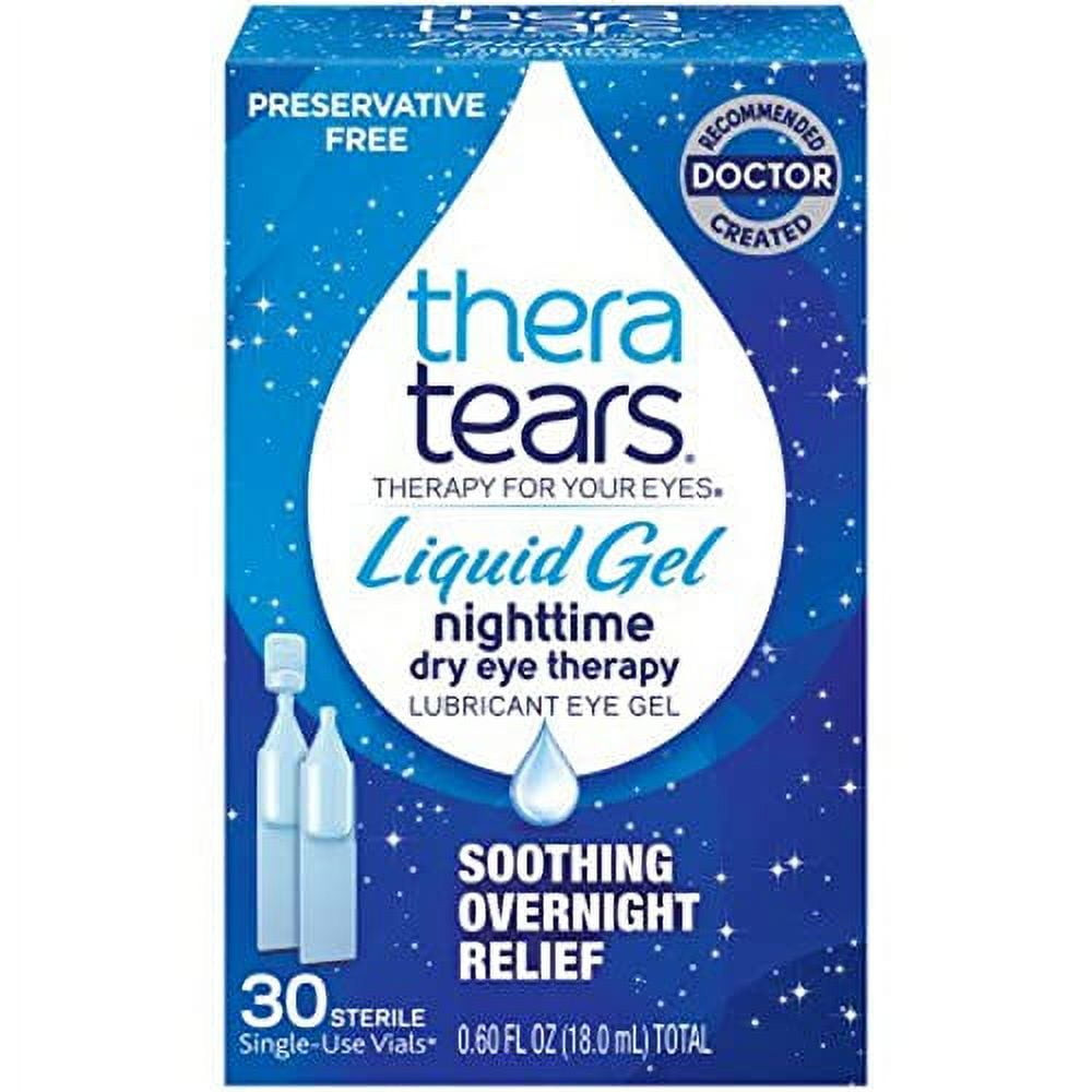 TheraTears Liquid Gel Nighttime Eye Drops for Dry Eyes, 30 Count (Pack ...