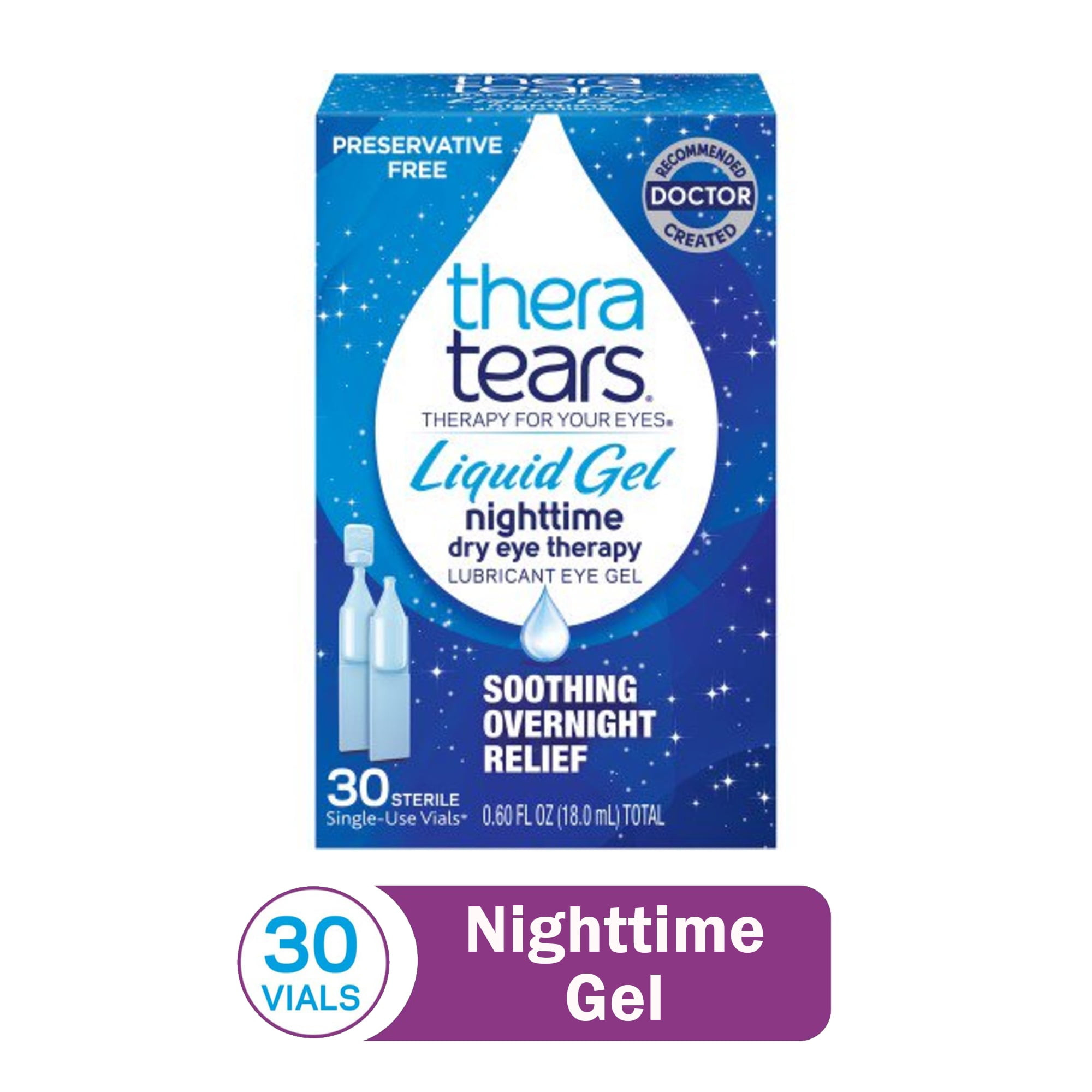 TheraTears Liquid Gel Nighttime Lubricating Eye Drops, Single-Use Daily ...