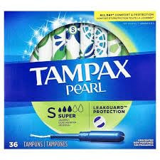 Tampax, Pearl Tampons Super Plus Absorbency with LeakGuard Braid ...