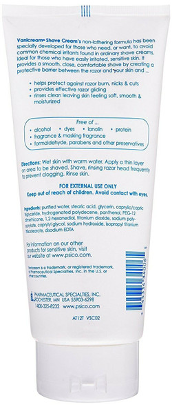 Vanicream Shave Cream, for Sensitive Skin 6 oz (170 g) - Hey Pharma