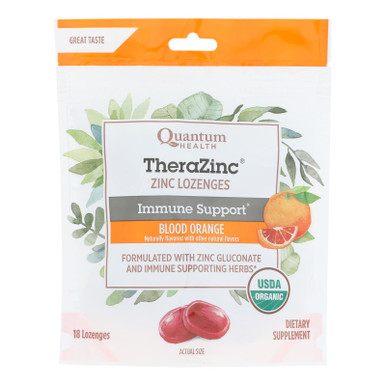 Quantum Research Thera Zinc Lozenges - Blood Orange - 18 count - Hey Pharma