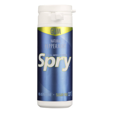 Spry All Natural Peppermint Chewing Gum - Case of 6 - 27 CT - Hey Pharma
