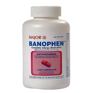 Major - Banophen Allergy Relief, Compare to Benadryl, 1000 capsules ...