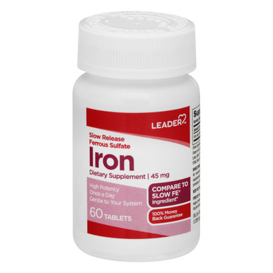 Leader Slow Iron 45mg Tablets 60 Ct - Hey Pharma
