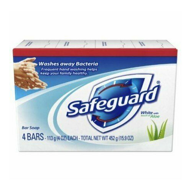 Safeguard Antibacterial Soap, White with Touch of Aloe 4 oz bars, 4ea ...