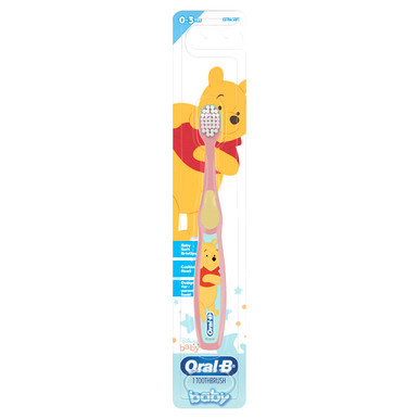 Oral-B Baby Toothbrush Featuring Disney's Pooh, Baby Soft Bristles, 0-3 ...