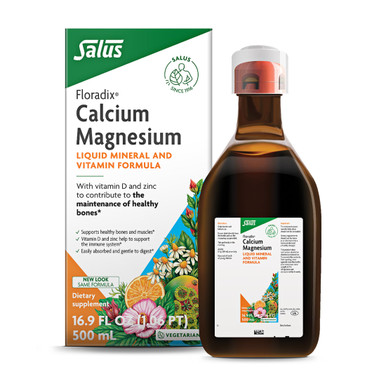 Floradix Calcium Magnesium Liquid Mineral & Vitamin Formula - Bone ...