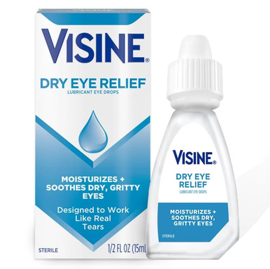 Visine Dry Eye Relief Lubricant Eye Drops 2 x 0.5 oz (6 Pack) - Hey Pharma