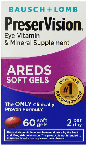 Bausch & Lomb Preservision Ared Eye Vitamin & Mineral Supplement ...