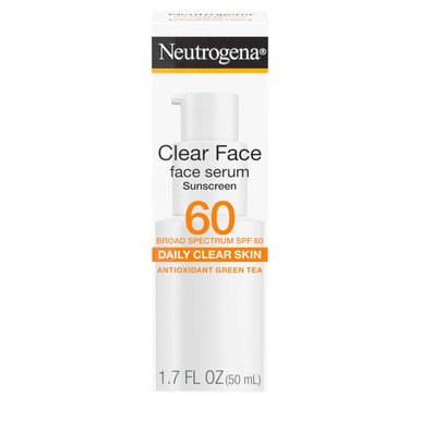 Neutrogena Clear Face Serum Sunscreen with Green Tea, Broad Spectrum ...