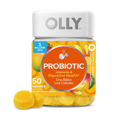 OLLY Probiotic Gummy, Immune and Digestive Support, 1 Billion CFUs ...